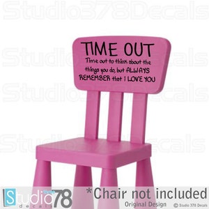 Time Out Chair Vinyl Decal - Toddler Naughty Chair Sticker - Toddler ...