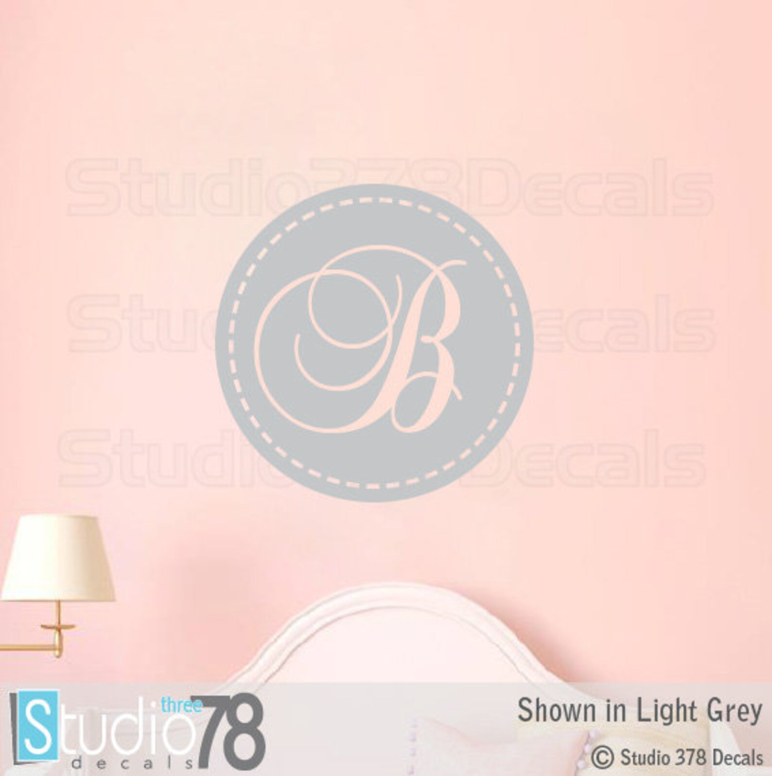 Circle Monogram Vinyl Wall Decal Girls Boys Initial Vinyl Wall | Etsy