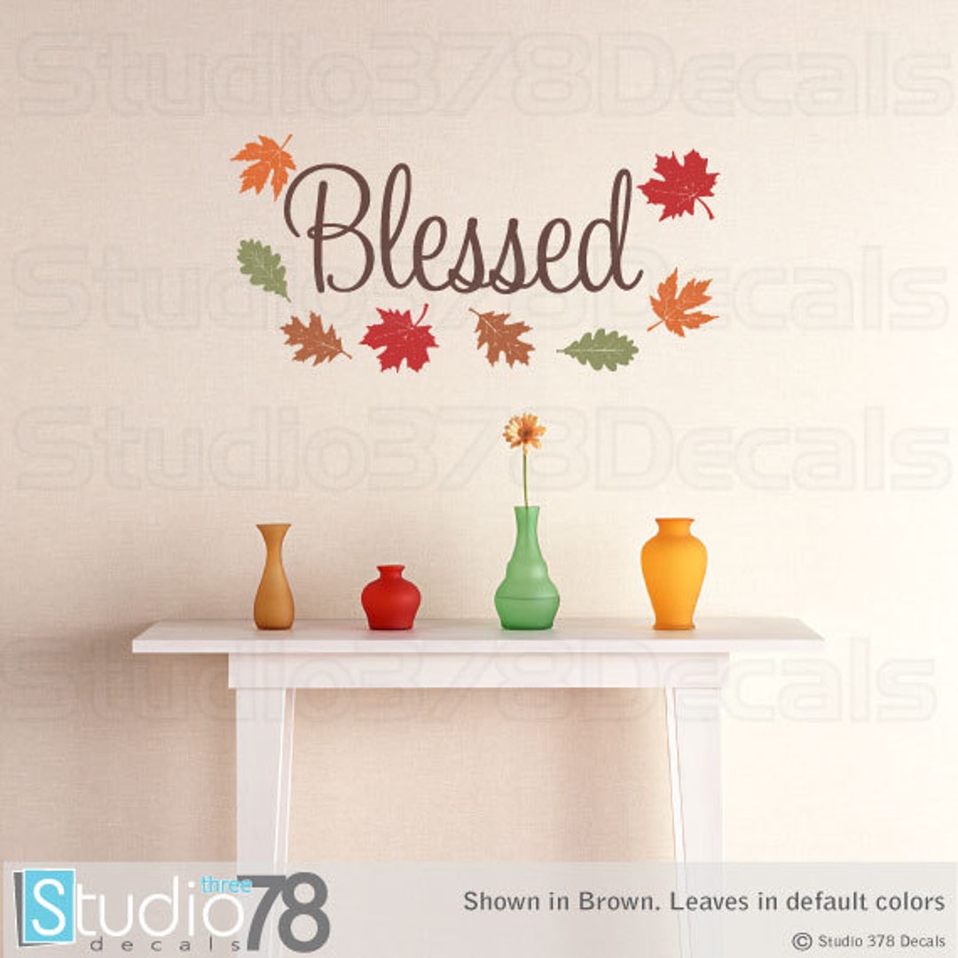 Blessed Fall Autumn Vinyl Wall Decal | Thanksgiving Holiday Decor ...