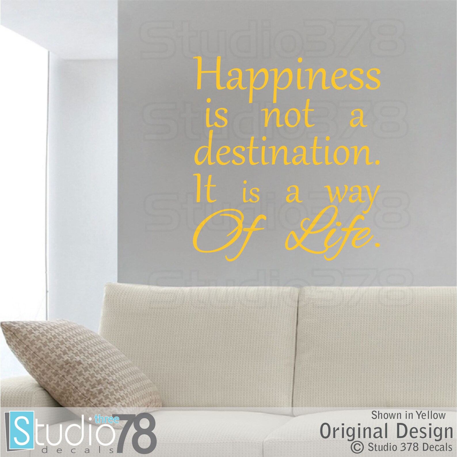 Vinyl Wall Decal Subway Art Happiness is Not a Destination - Etsy