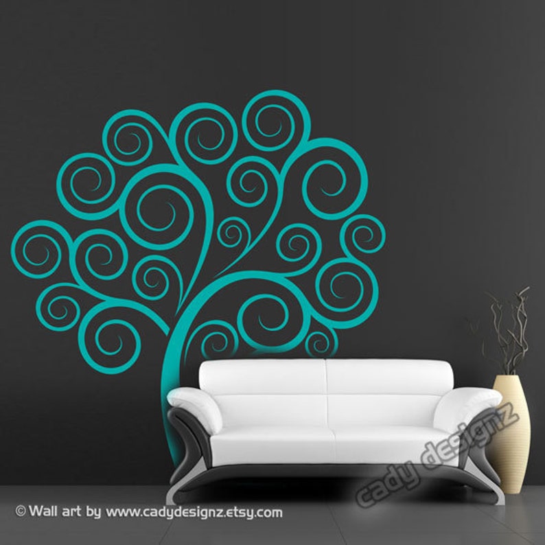 Swirly Tree Wall Decal Childrens Decor Nursery Tree Wall - Etsy