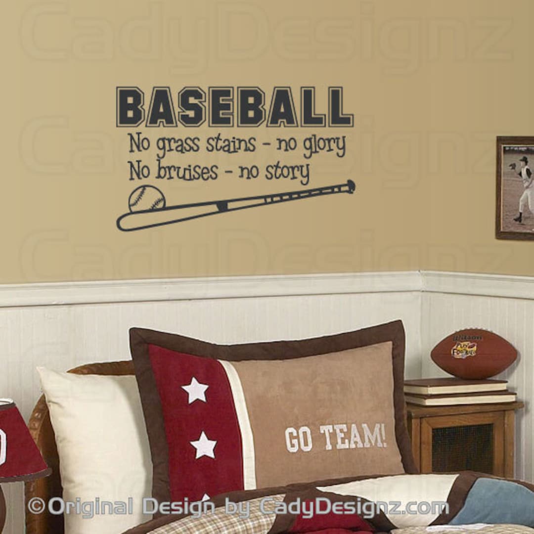 Baseball Vinyl Wall Decal - Sports Wall Decals - Childrens Nursery Wall ...