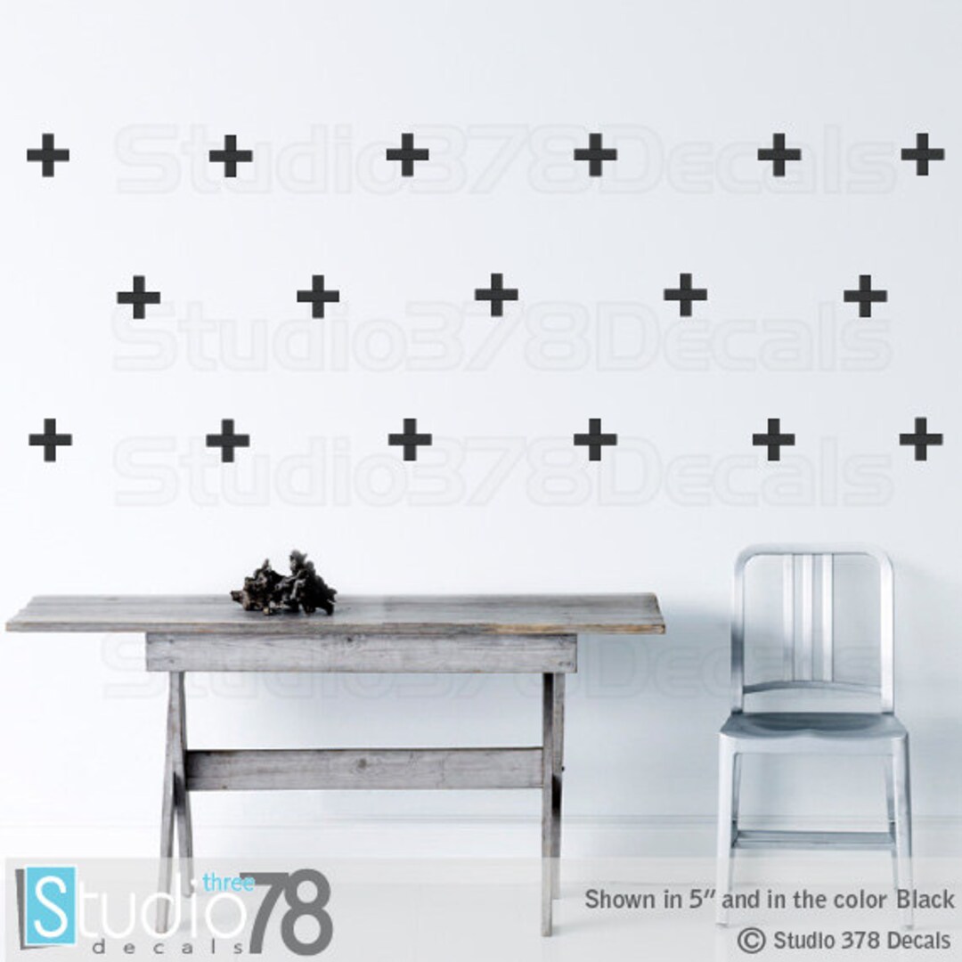 Plus Sign Wall Decals Swiss Cross Wall Pattern Plus Sign Wall Stickers ...