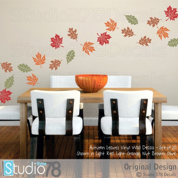 Fall Leaves Wall Decals Autumn Leaves Earth Day Fall - Etsy