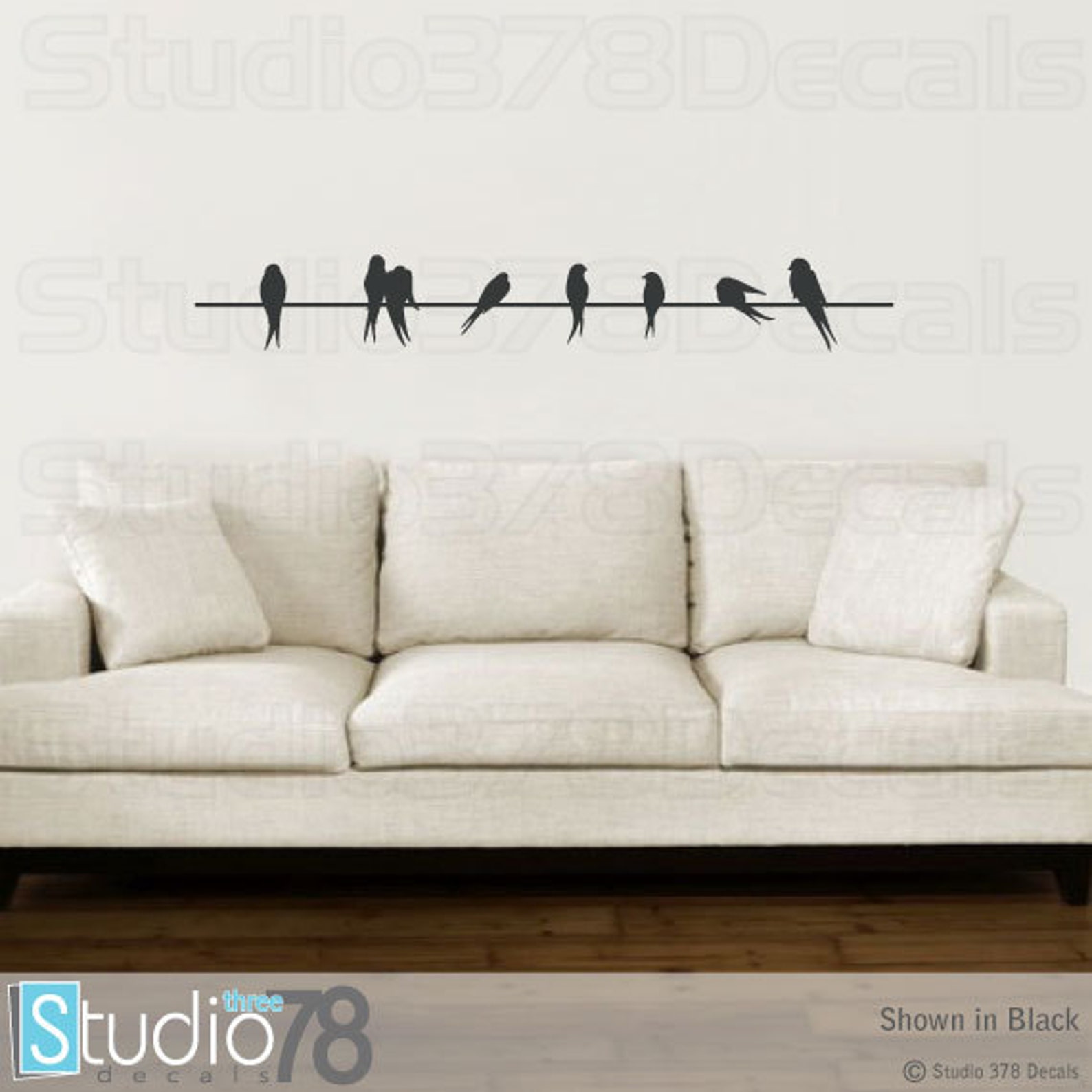 Birds on A Wire Vinyl Decal Home Decor Silhouette Love - Etsy