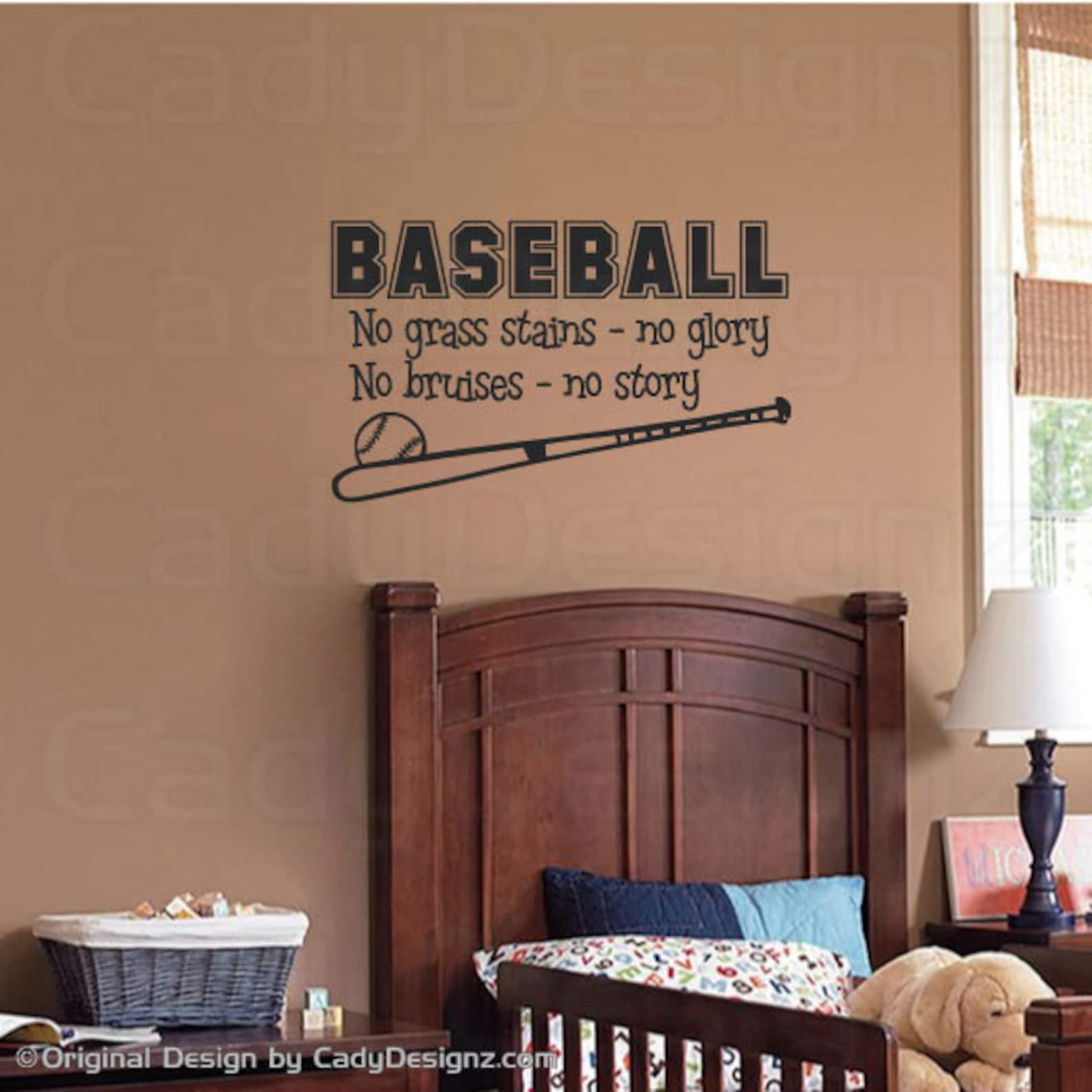 Baseball Vinyl Wall Decal Sports Wall Decals Childrens - Etsy