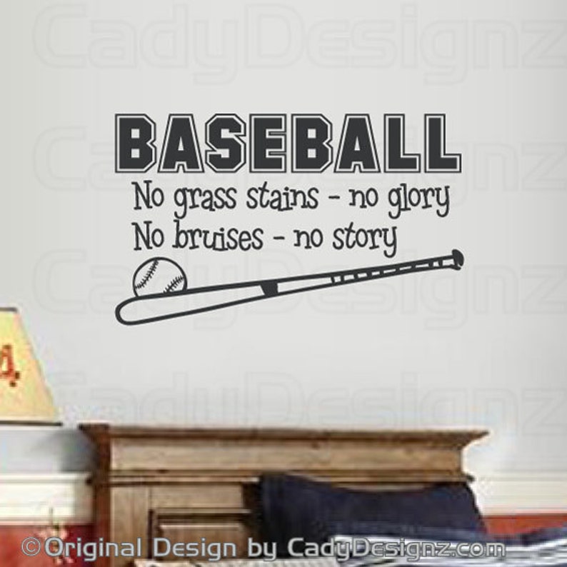 Baseball Vinyl Wall Decal Sports Wall Decals Childrens - Etsy