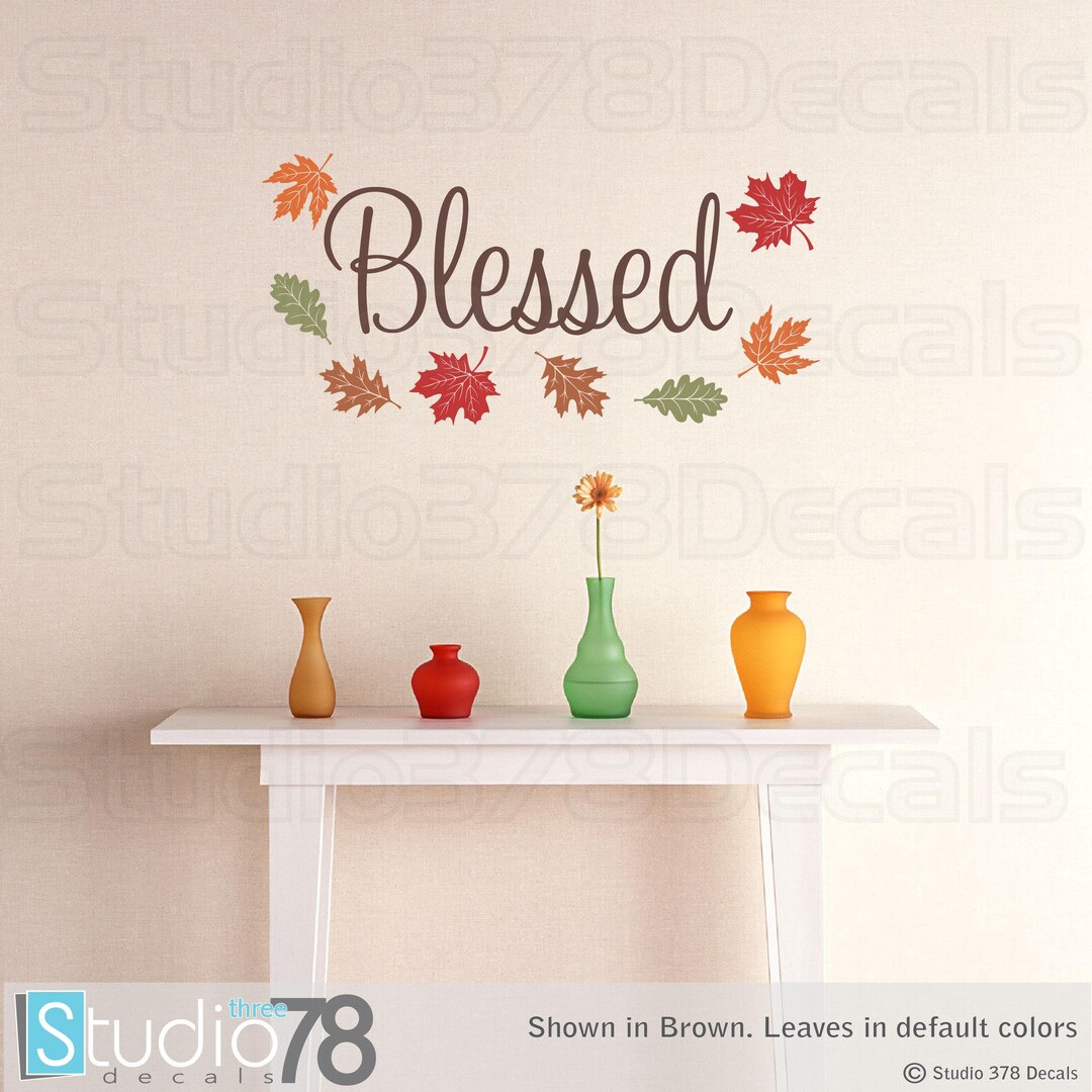 Blessed Fall Autumn Vinyl Wall Decal | Thanksgiving Holiday Decor ...