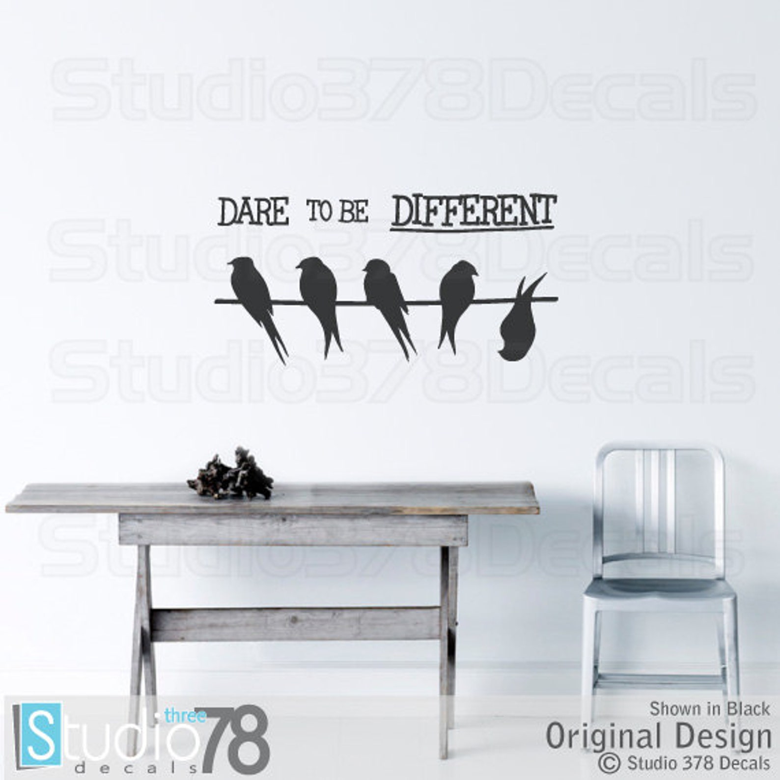 Birds on a Wire Vinyl Wall Decal - Dare to Be Different - Silhouette ...