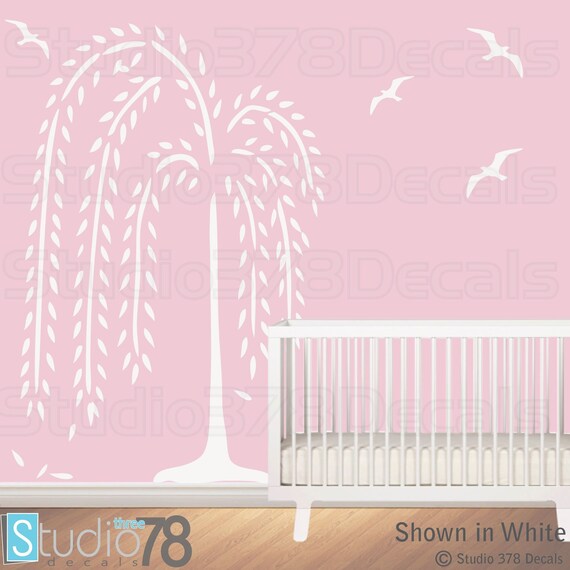 Weeping Willow Tree Decal Nursery Decor Modern Vinyl Tree | Etsy