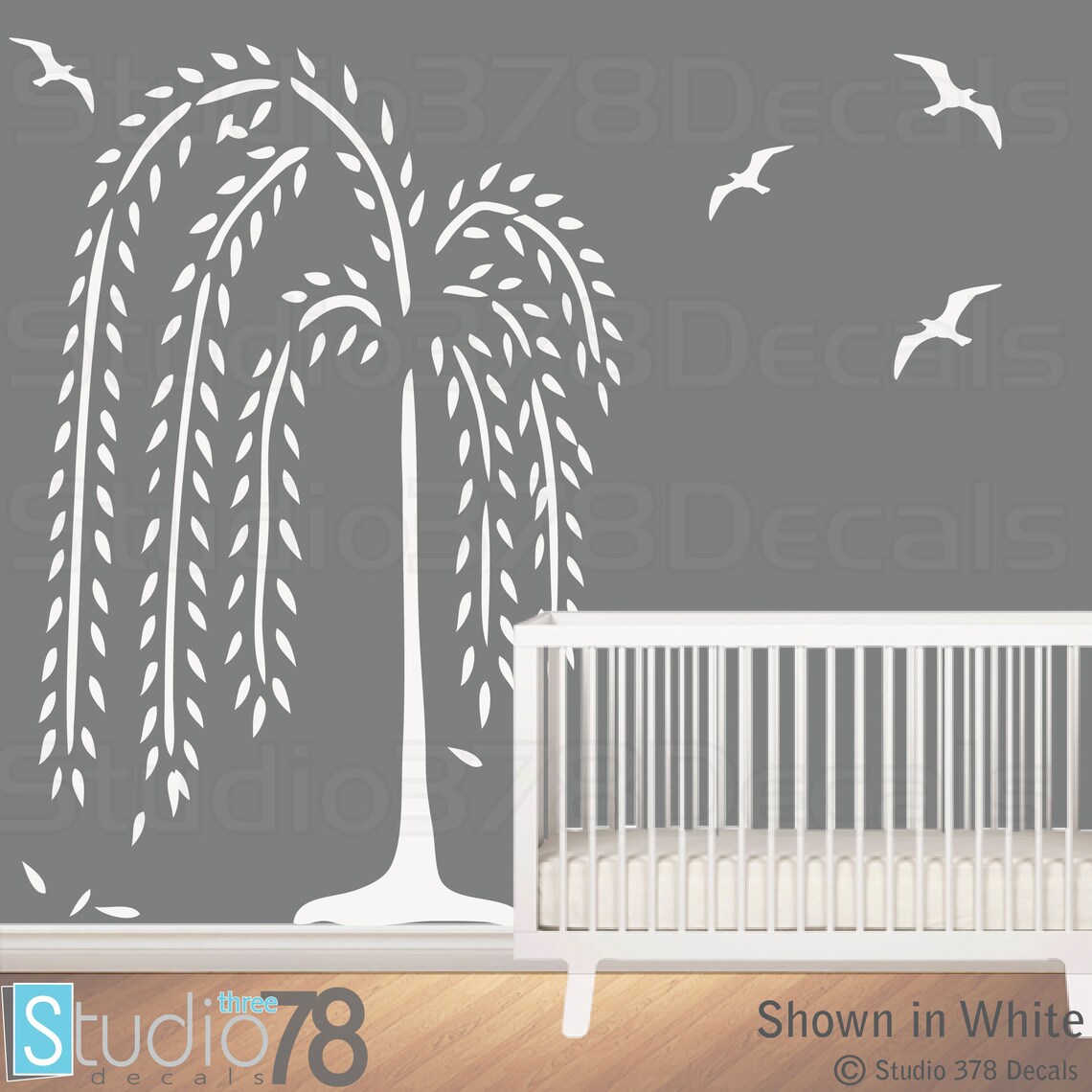 Weeping Willow Tree Decal Nursery Decor Modern Vinyl Tree | Etsy