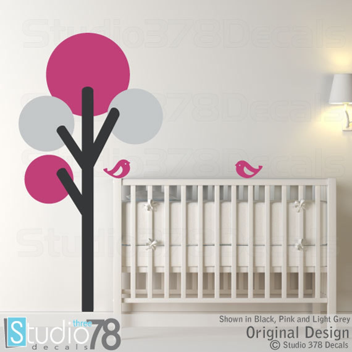 Vinyl Tree Wall Decal Simple Vinyl Tree Children Polka Dot | Etsy