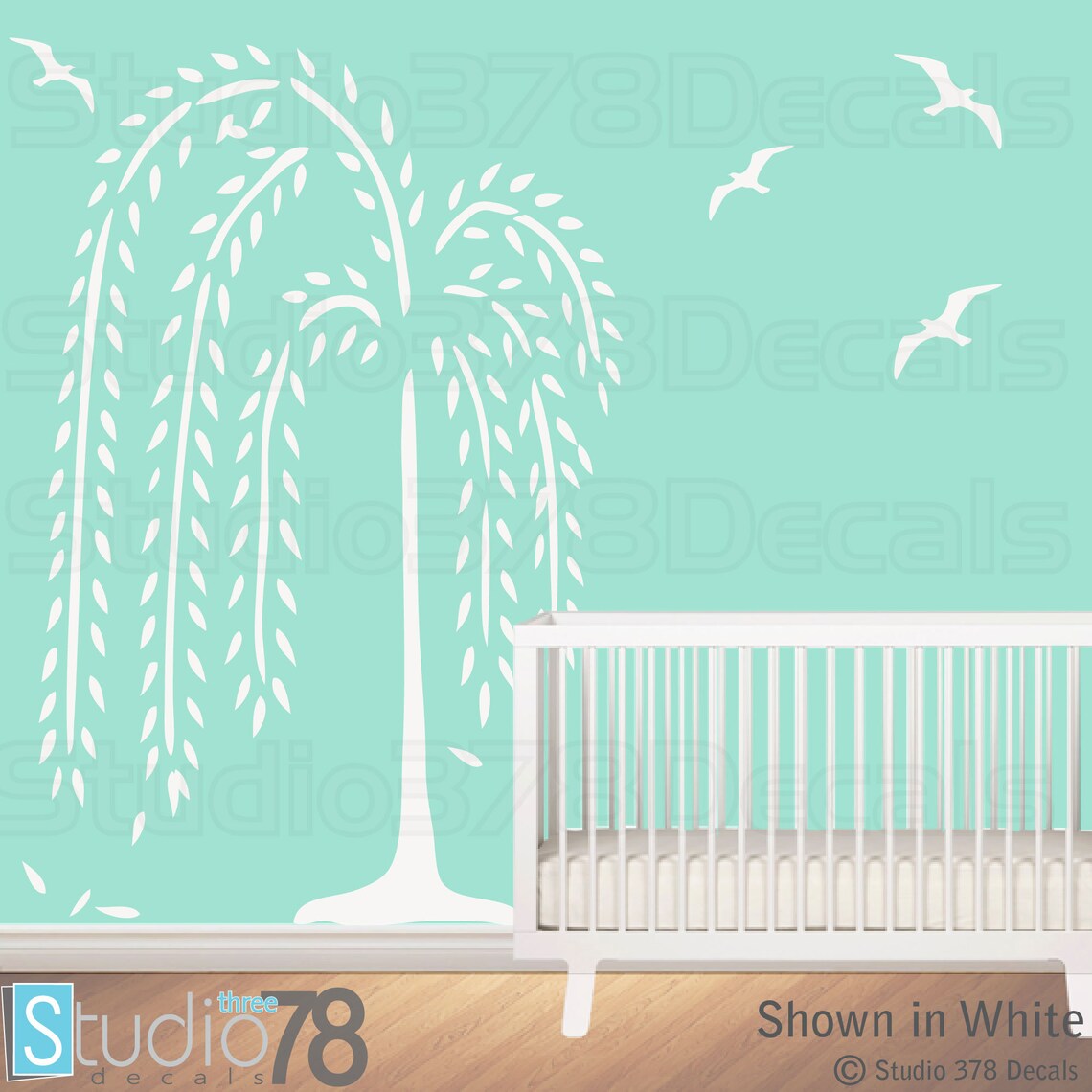 Weeping Willow Tree Decal Nursery Decor Modern Vinyl Tree | Etsy