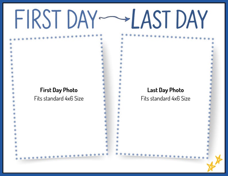 Editable K-5 Memory Book – First Day Last Day School Keepsake (canva ...
