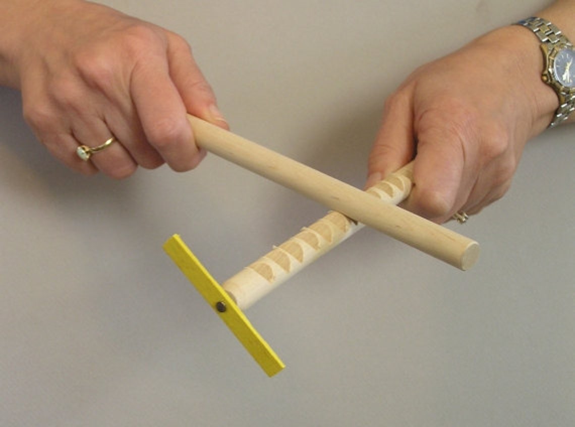 Hooey Stick With YELLOW Wooden Spinner. Also Called a Whimydiddle or ...