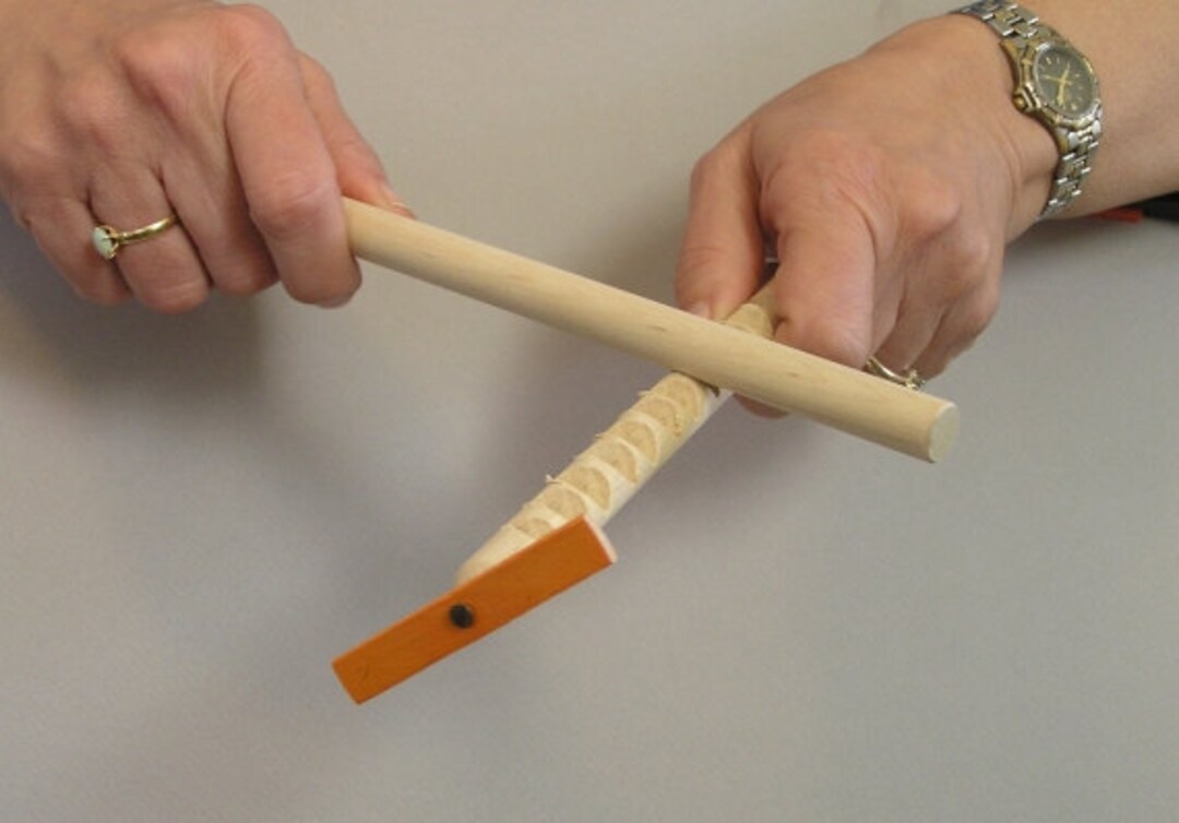 Hooey Stick With ORANGE Wooden Spinner. Also Called a Whimydiddle or ...