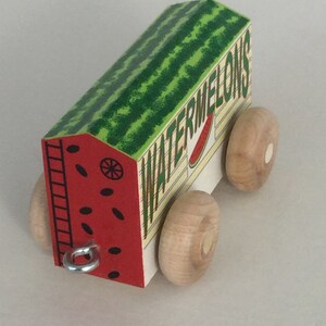 Watermelon Wooden Toy Freight Car - Etsy