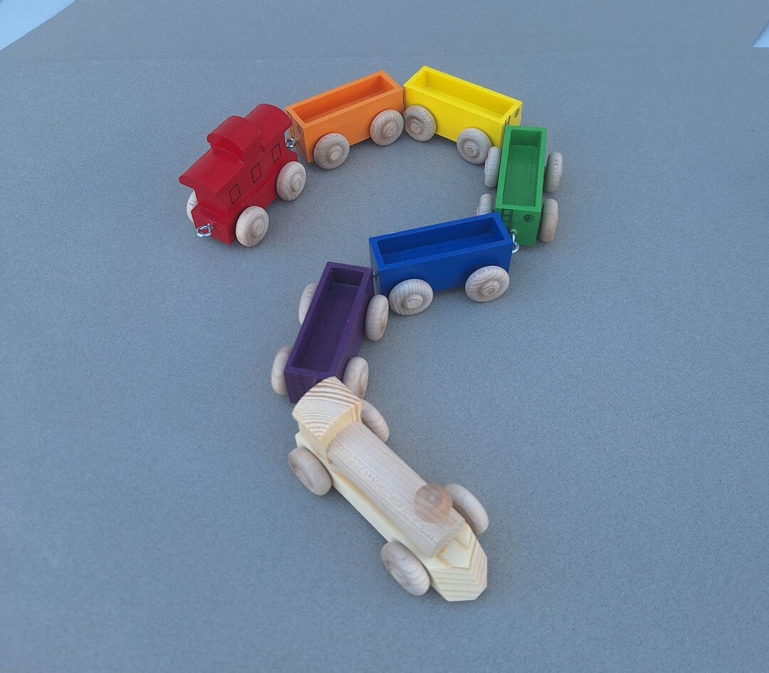Wooden Toy Train the Rainbow Train - Etsy