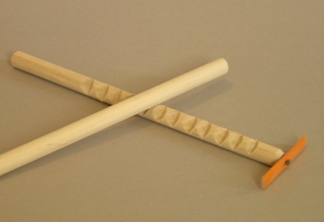 Hooey Stick With ORANGE Wooden Spinner. Also Called a Whimydiddle or ...