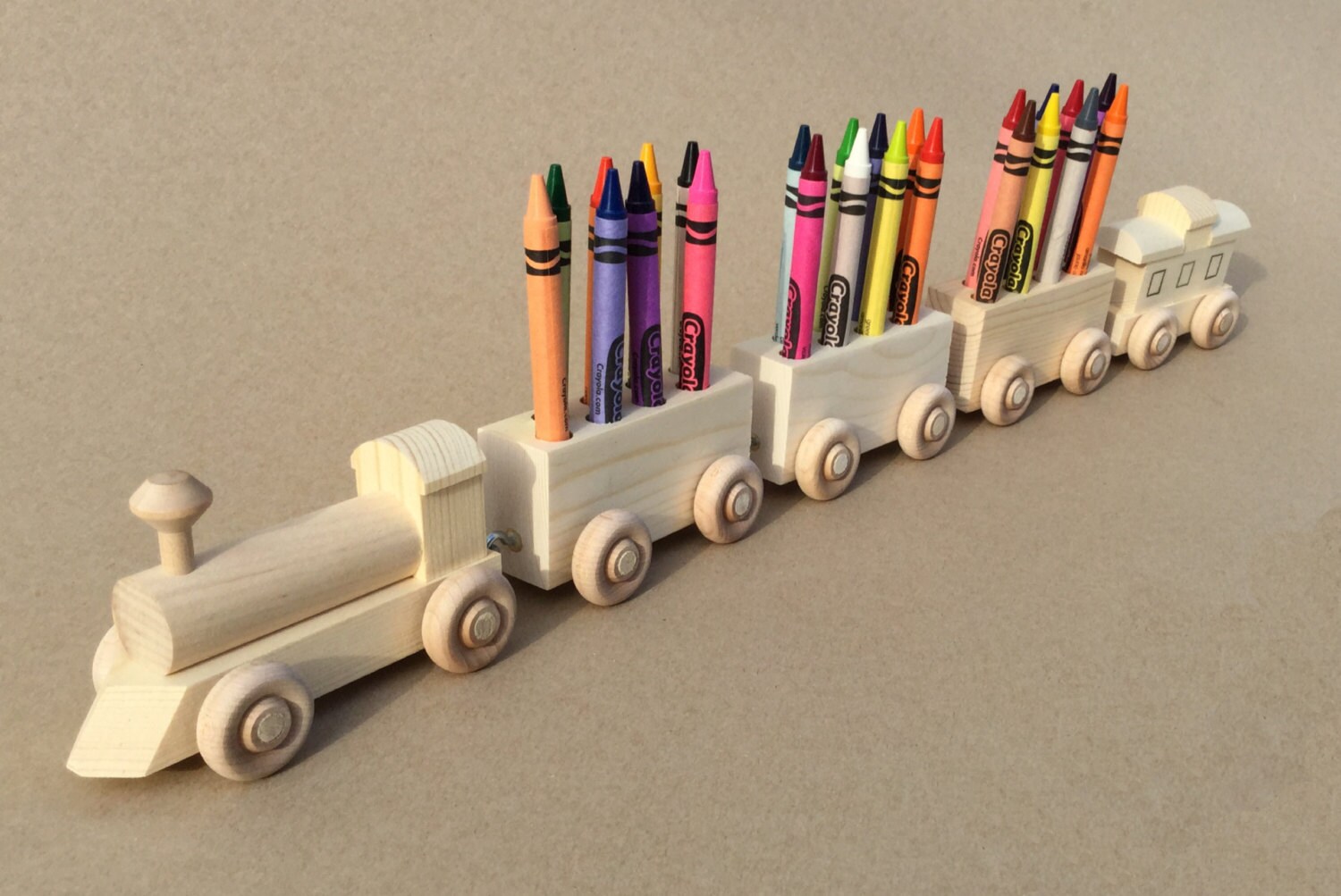Crayon Train Twenty-four Count. Wood Train. Crayon Holder. | Etsy