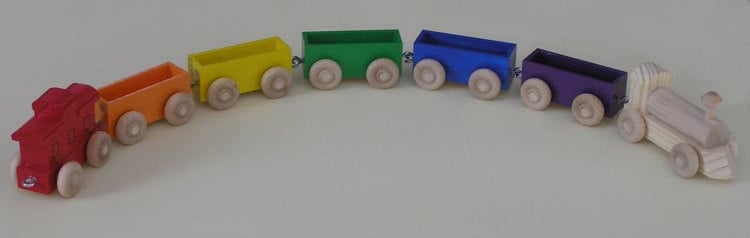 Wooden Toy Train the Rainbow Train - Etsy