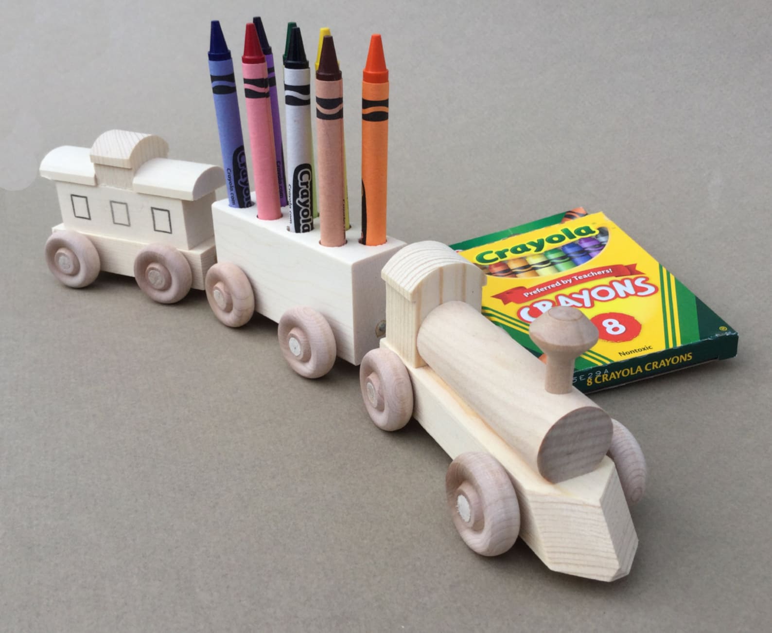 Crayon Train Eight Count. Wood Train. Crayon Holder. | Etsy