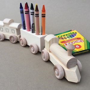 Crayon Train, Eight Count. Wood Train. Crayon Holder. - Etsy