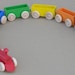 Wooden Toy Rainbow Train With Red Locomotive. - Etsy