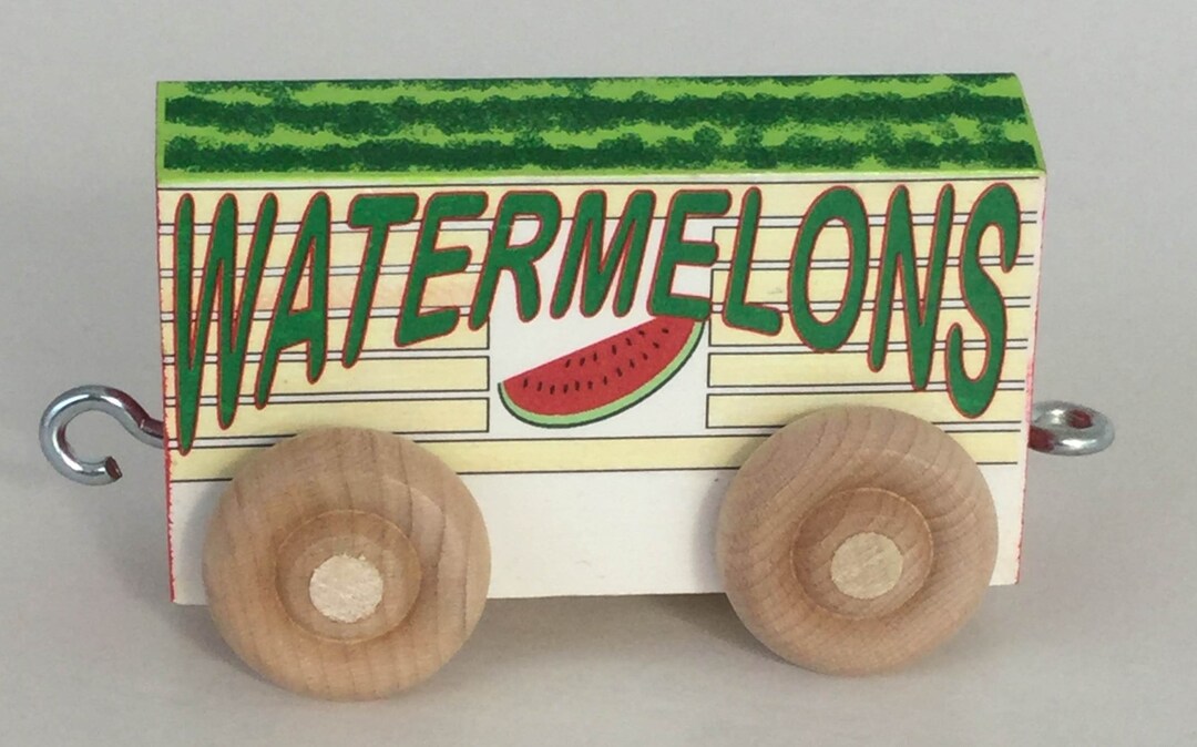 Watermelon Wooden Toy Freight Car - Etsy
