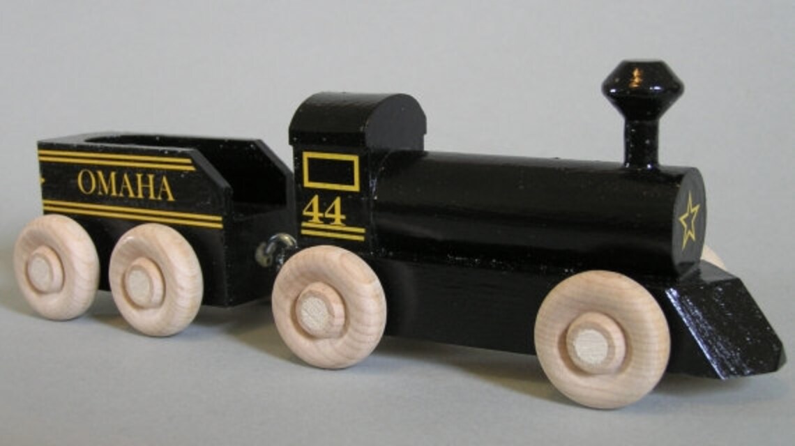 Black Painted Toy Locomotive Set. A Wooden Train Toy. - Etsy