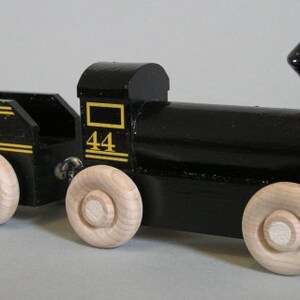 Black Painted Toy Locomotive Set. A Wooden Train Toy. - Etsy