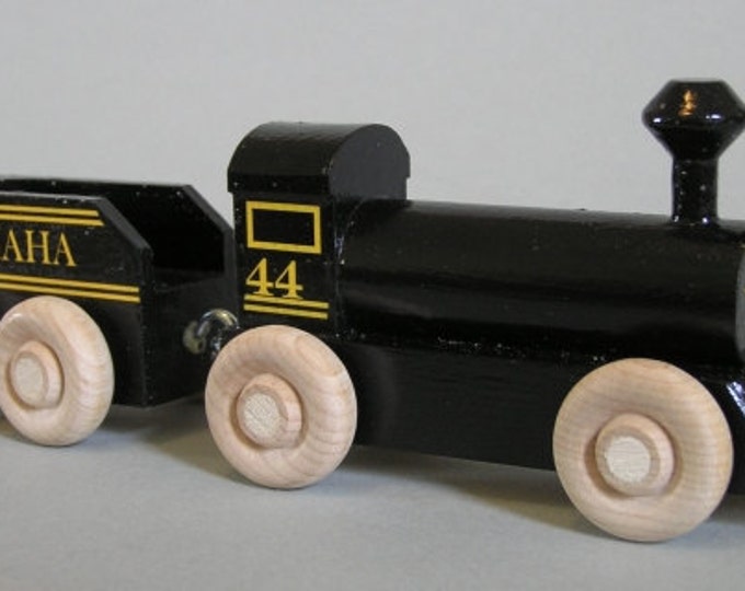 Black Painted Toy Locomotive Set. A Wooden Train Toy. - Etsy