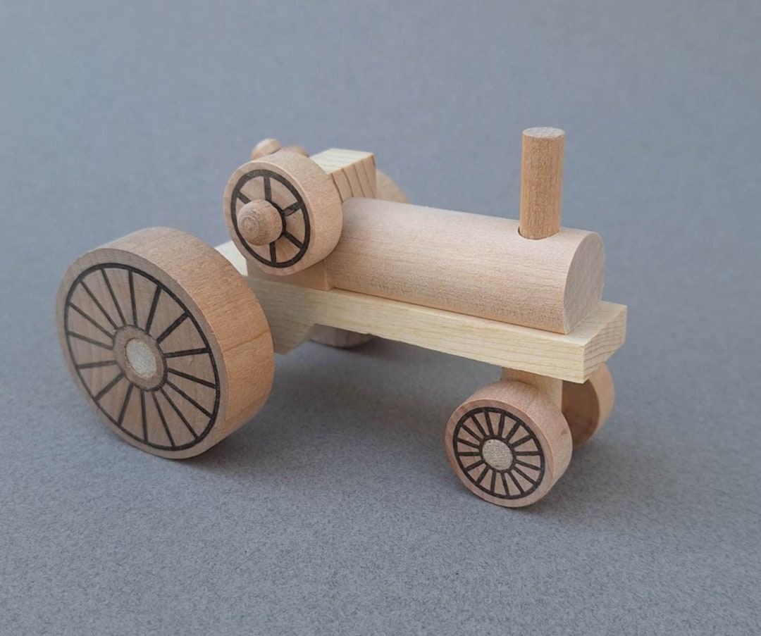 Wooden Steam Tractor, Traction Engine. A Natural Wood Toy. - Etsy