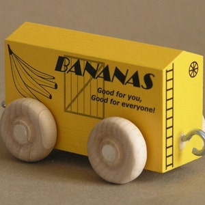 Wooden Toy Train Banana Car - Etsy