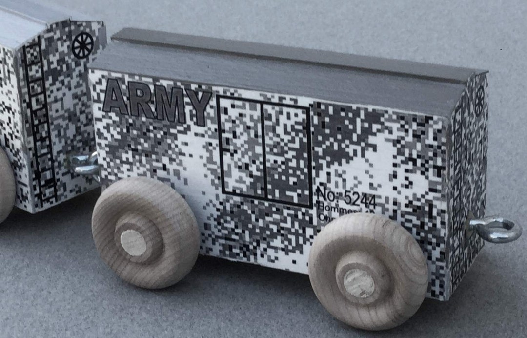 Wooden Toy Train Box Car for Army Train, Urban/winter Camouflage - Etsy