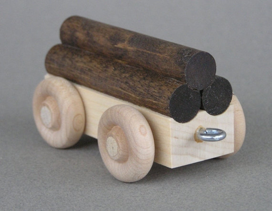 Wooden Log Car, Unpainted. - Etsy