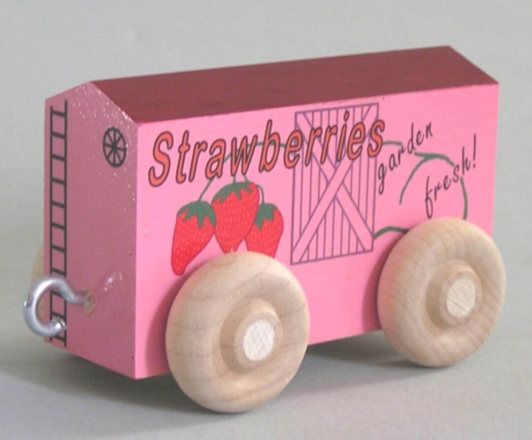 Toy Strawberry Freight Car - Etsy