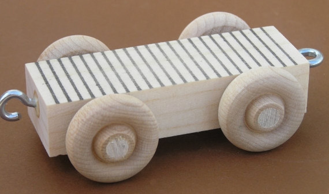 Wooden Toy Train Flat Car | Etsy