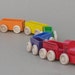 Wooden Toy Rainbow Train With Red Locomotive. | Etsy