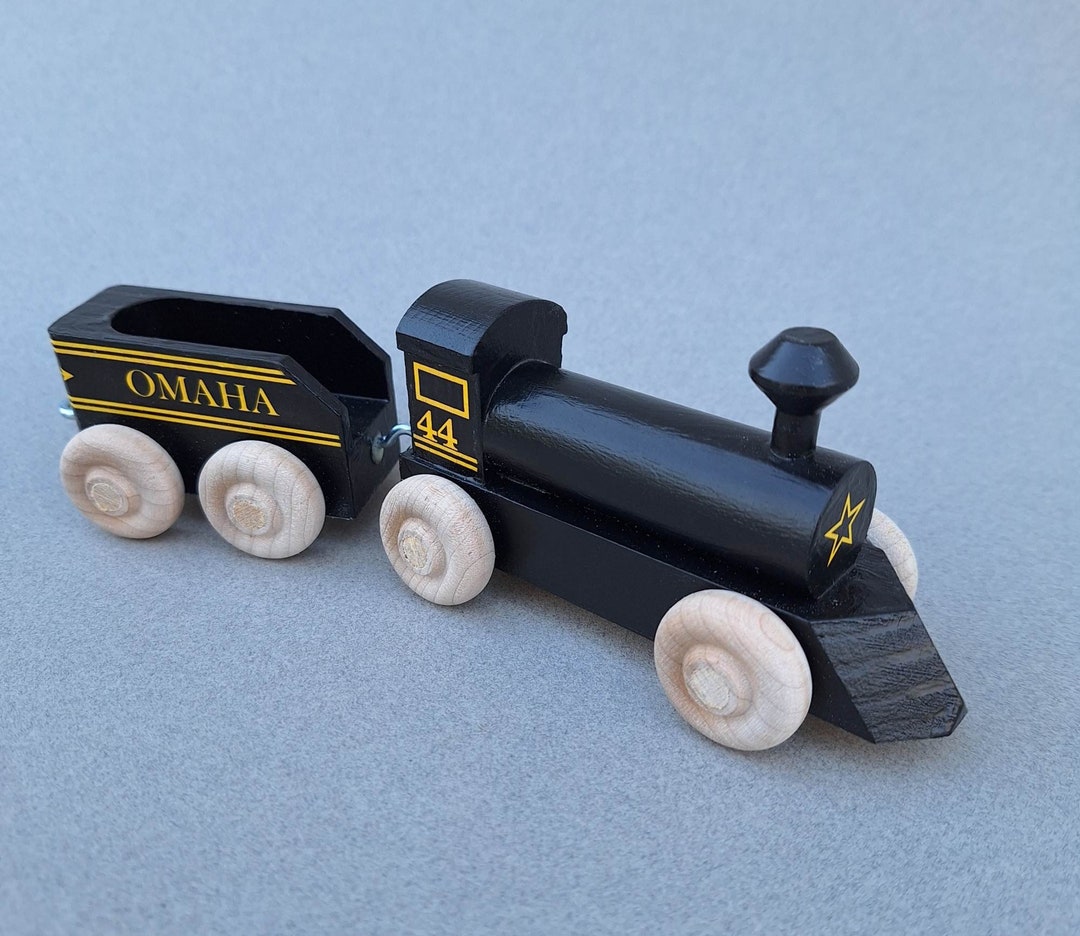 Black Painted Toy Locomotive Set. A Wooden Train Toy. - Etsy