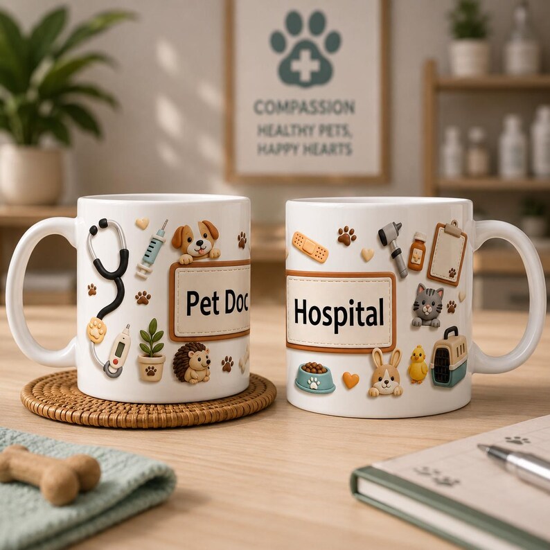 Veterinarian Mug Sublimation Template, Veterinary Technician Gift, Pet ...