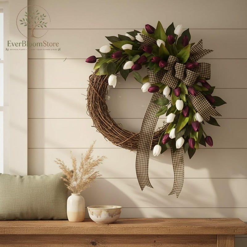 Tulip Artificial Wreath - Etsy