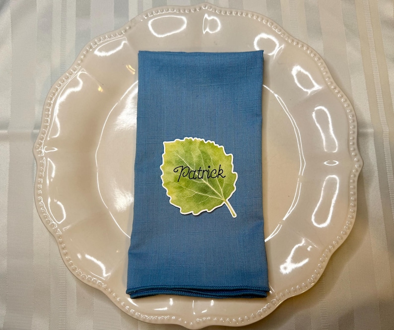 Aspen Leaf Place Cards | Watercolor Fall Wedding Escort Cards ...