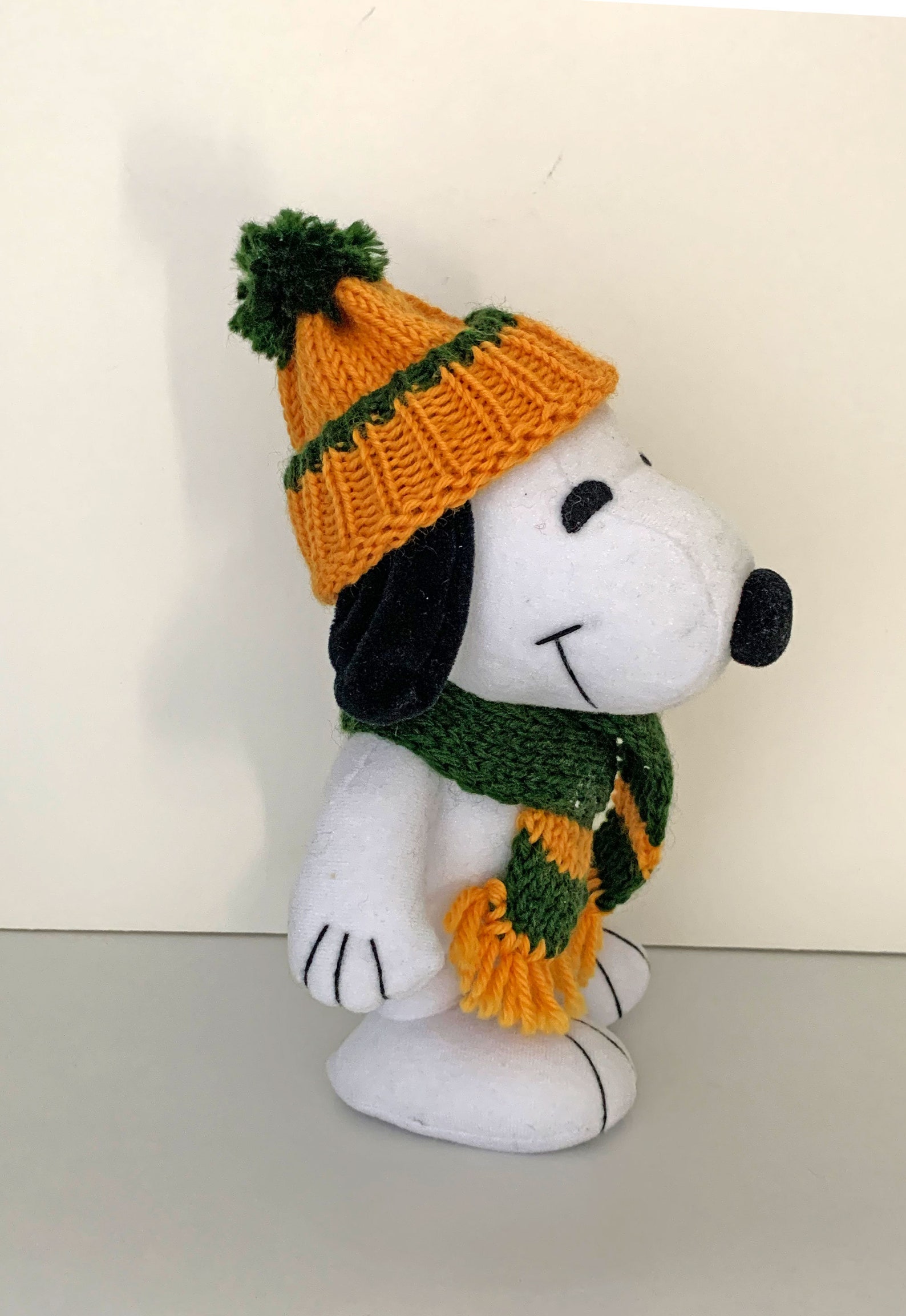 Standing Plush Snoopy With Knit Cap and Scarf. - Etsy UK