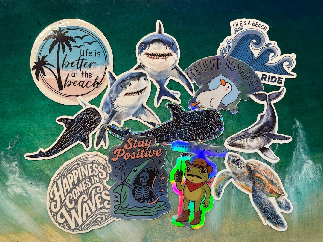 Custom Ocean Sticker Bundle Build Your Own Pack Waterproof Vinyl Decals ...