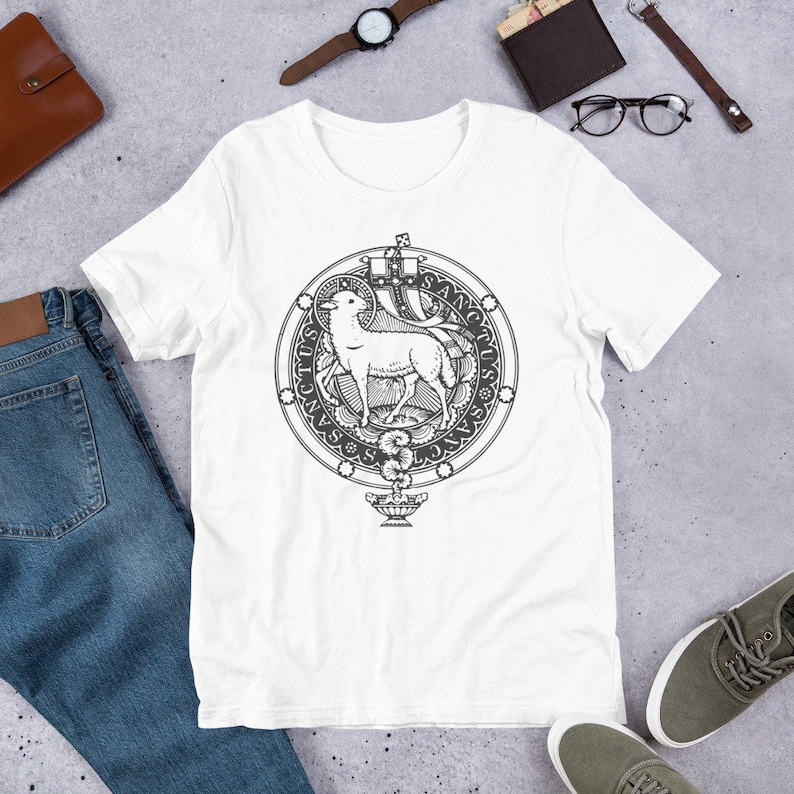 Agnus Dei Art | Sanctus | Latin Mass | Traditional Catholic T-shirt ...