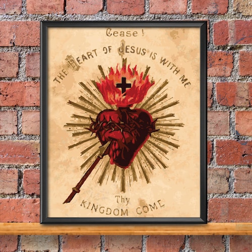 Catholic Art // Clip Art // Sacred Heart of Jesus Vector - Etsy
