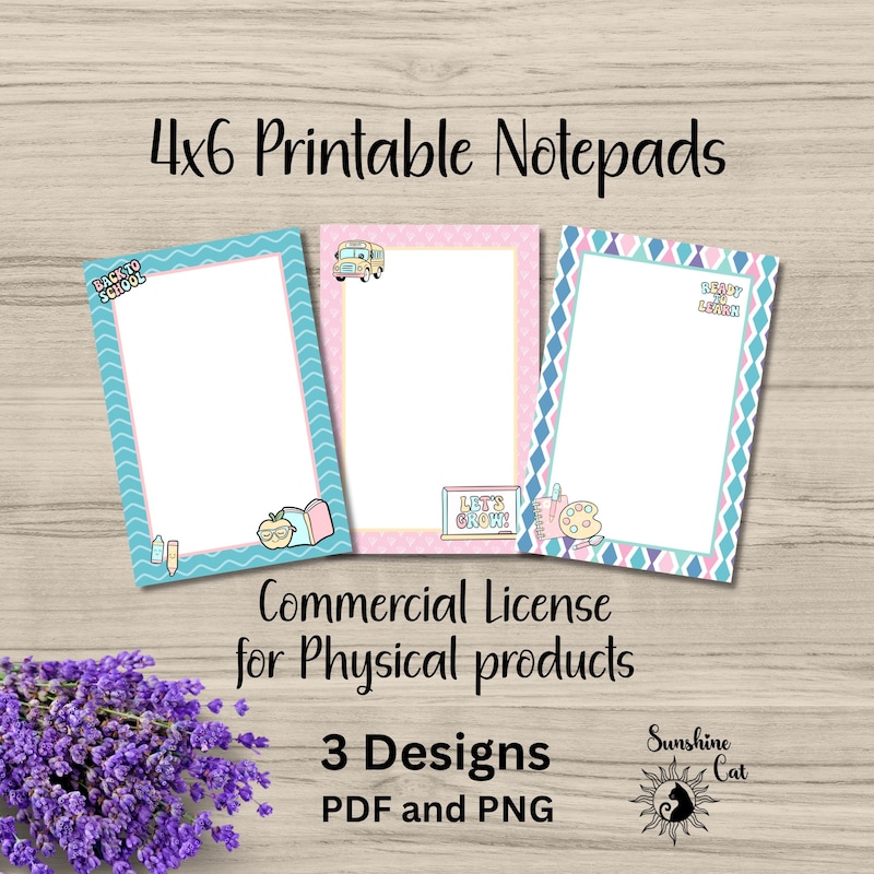Printable School Notepad - Etsy