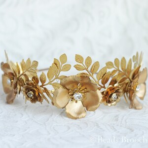 Gold Wedding Tiara | Gold Leaf Tiara | Gold Bridal Tiara | Wedding ...
