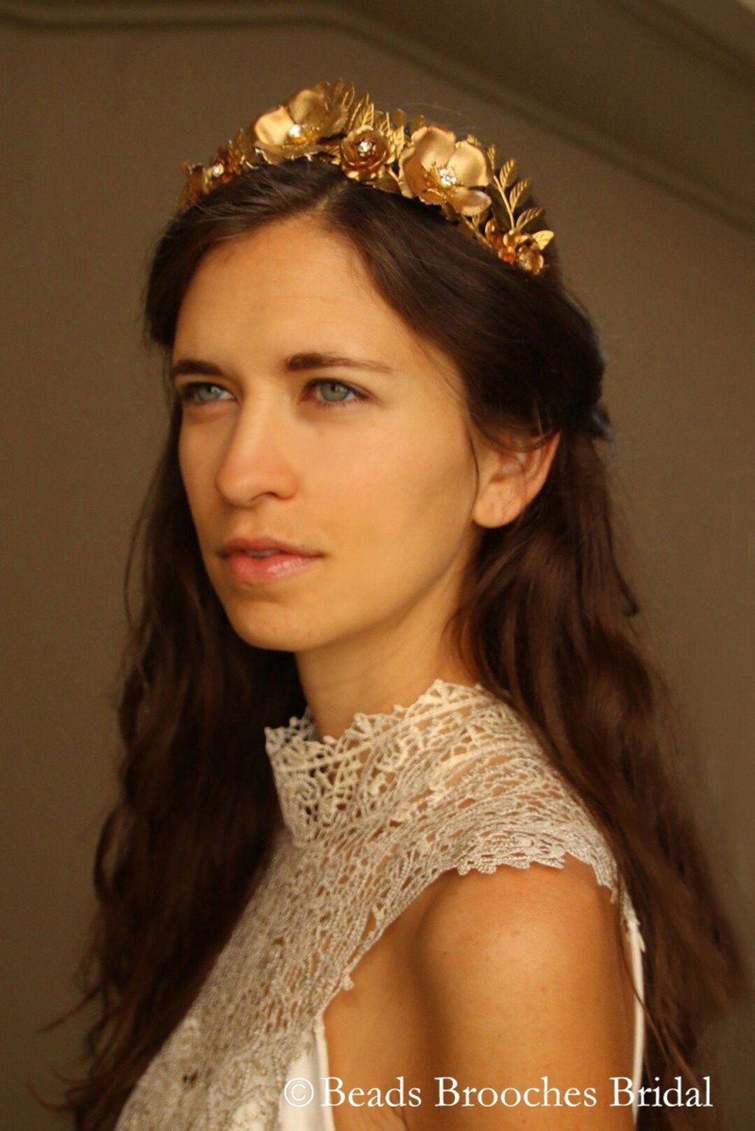 Gold Wedding Tiara | Gold Leaf Tiara | Gold Bridal Tiara | Wedding ...